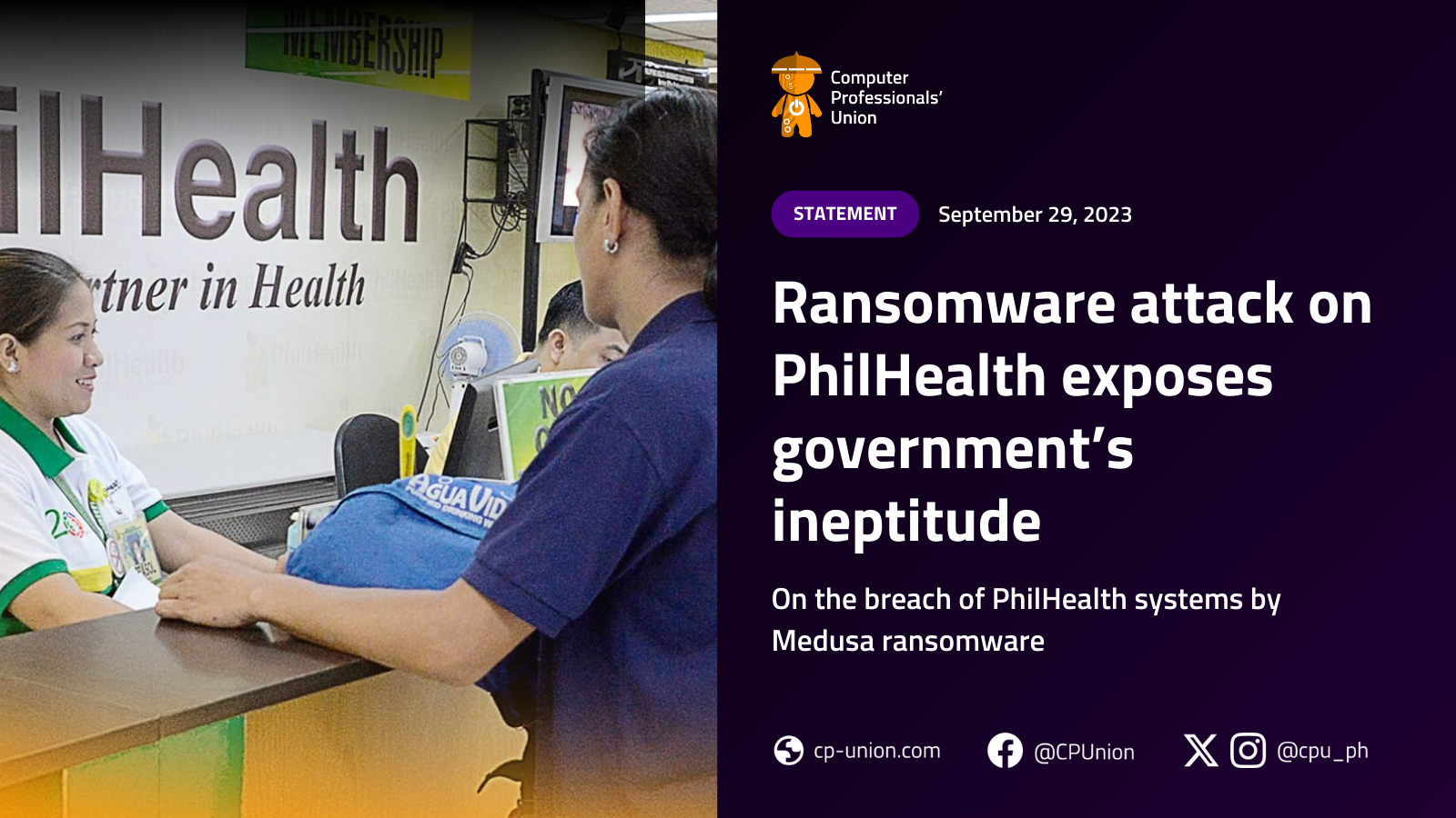 Ransomware attack on PhilHealth exposes government’s ineptitude ...