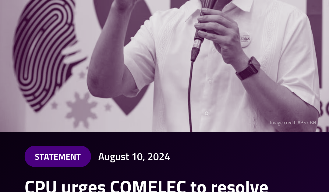 Computer Professionals' Union (CPU) urges COMELEC to resolve electoral ...
